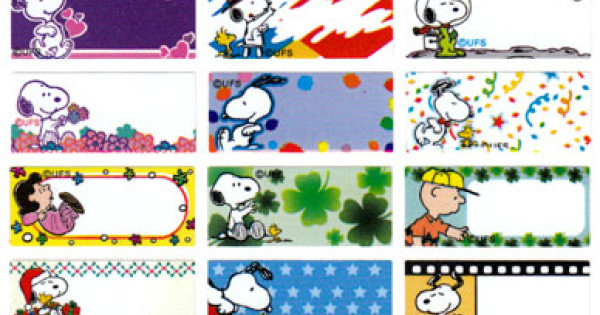 Peanuts Snoopy cartoon name stickers (72pieces)