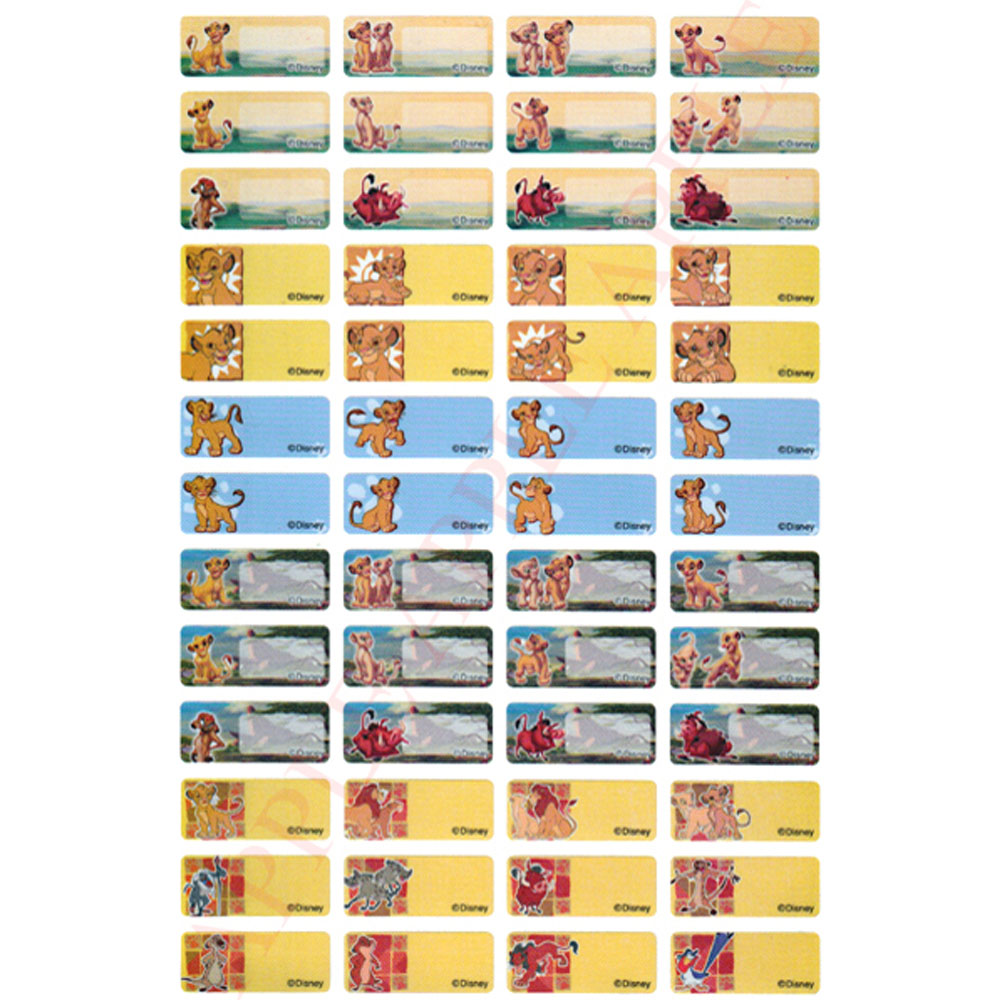 The Lion King cartoon name stickers (132 sheets)